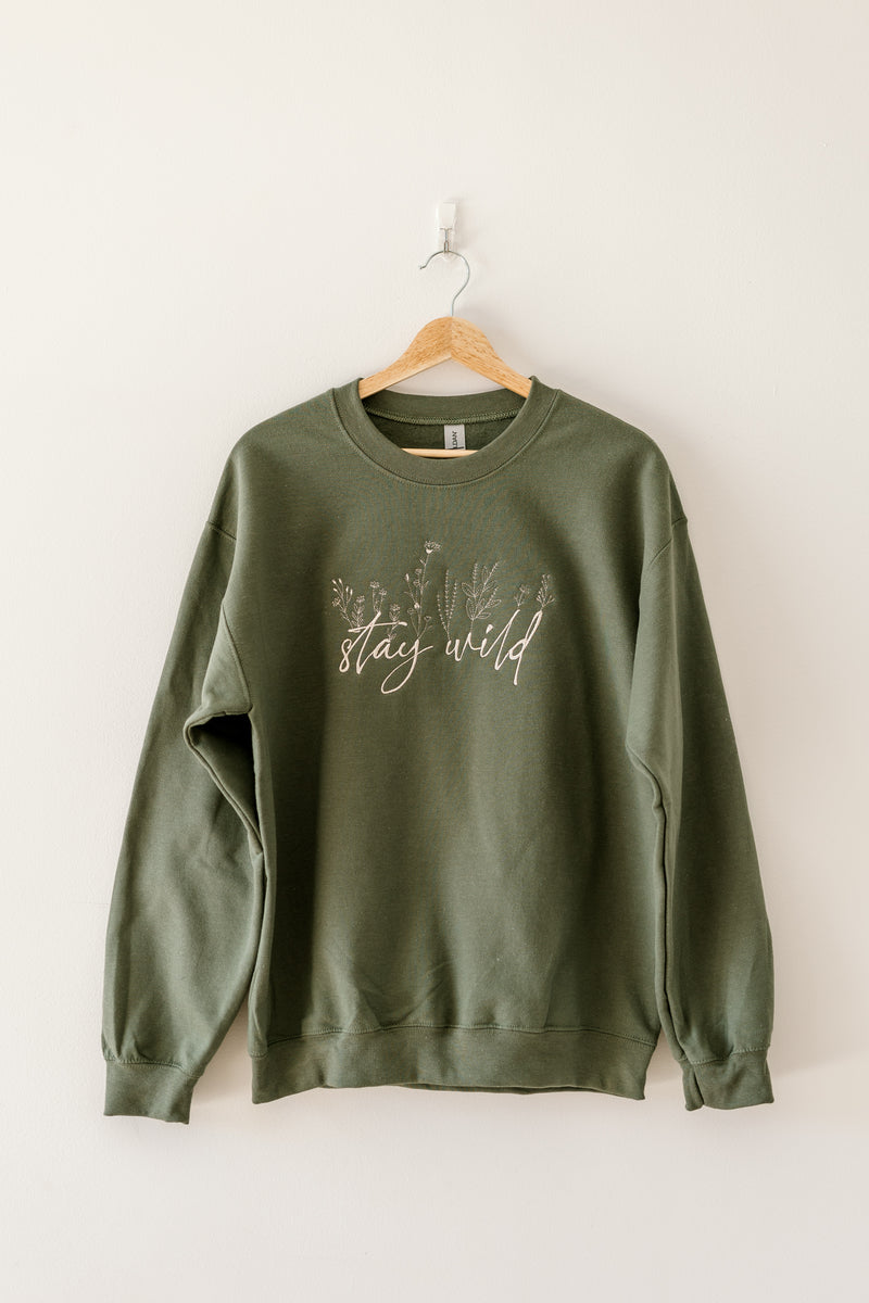 Stay Wild Flower Crewneck Sweatshirt – Threads by Gram